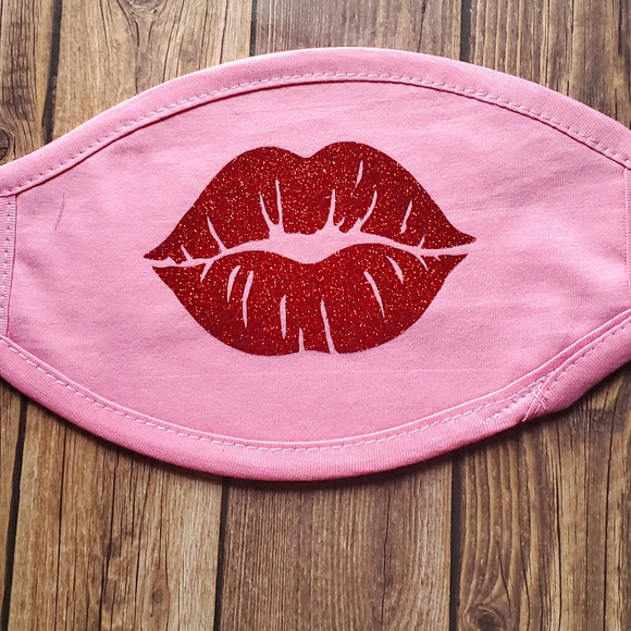 Hand Crafted | Accessories | Womens Pink Kiss Glitter Lips Valentine ...